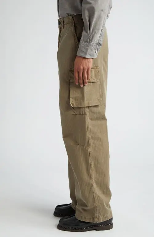 Our Legacy Mount Cotton Cargo Pants - Uniform Olive Herringbone